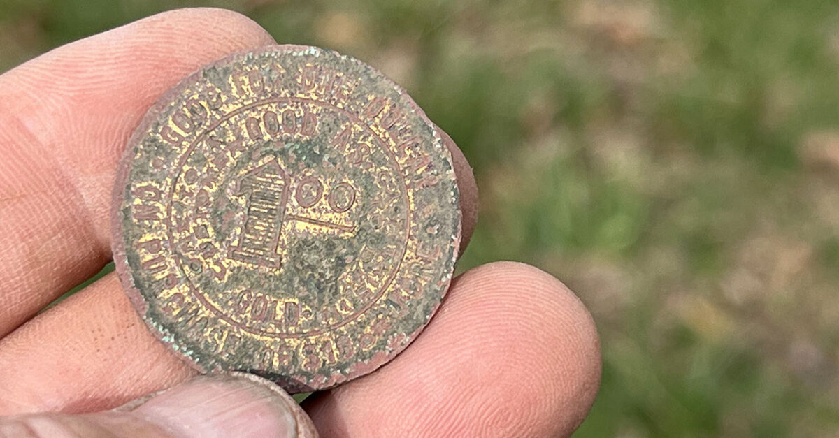 Menter Clothing on Credit Token Found Metal Detecting - BHiggles